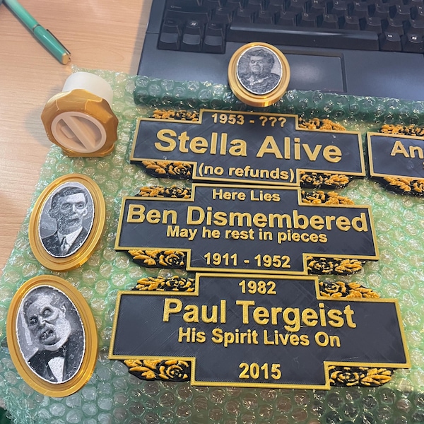 Mausoleum Niche Plaques and Accessories for Halloween; Graveyard ...