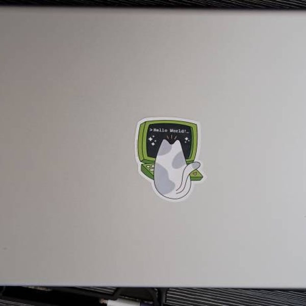 Coding Cat Cute Enamel Pin, Hello World Nerdy Gift, Cute Animal ...