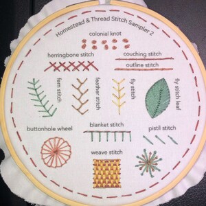 Hand Embroidery Stitch Sampler 3, PDF Pattern Instant Download ...