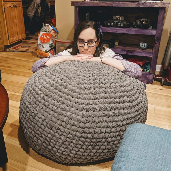 CROCHET PATTERN Diy Tutorial Crochet Pouf Poof, Ottoman, Footstool ...