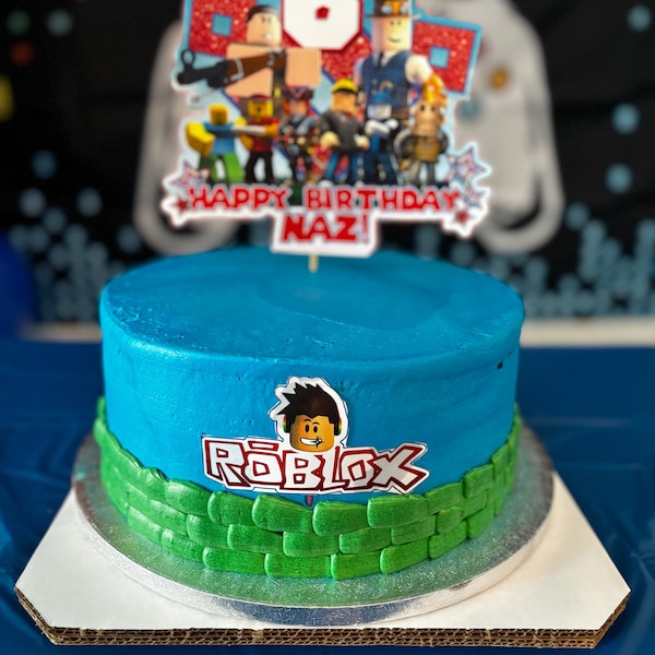 Personalized Roblox Cake Topper: Video Game Birthday Party (digital ...