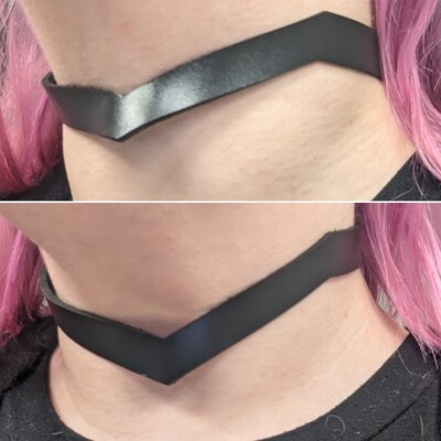 Basic Choker With Mini O-ring, Leather Choker, Collar With O-ring, Biker Choker, Kitty Collar ...