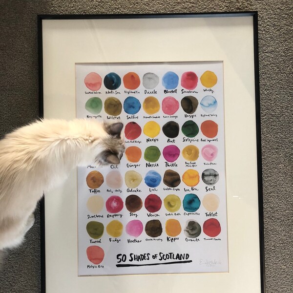 50 Shades of Scotland, Quirky Scottish Colour Chart Poster. Fun Memento ...