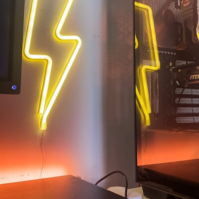 Lightning Bolt Neon Light LED, Sign Lights for Wall Mount Decoration ...