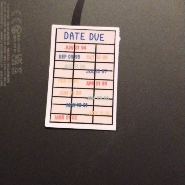 Library Date Due Card, Library Card Sticker, Vintage Library Card, Book ...