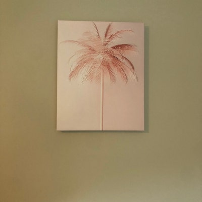 Pink Palm Print, Tropical Blush Pink Palm Wall Art, Summer Vibes Poster ...