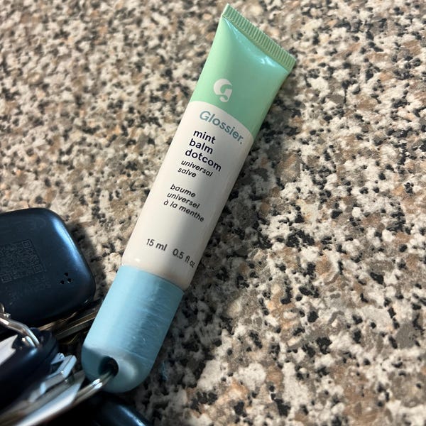 Glossier Brand Keychain Cap (key Ring Included) - Chapstick and Lip ...