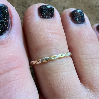 Braid Toe Ring Toe Rings Midi Rings Sterling Toe Rings Toe Ring Stacking Rings Minimalist Ring ...