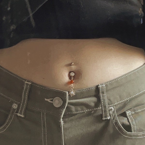 Crystal Belly Rings, Hippie Belly Button Rings, GOLD, Choose Your ...
