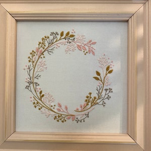 Wildflowers Circle Embroidery Kit, Leaves Embroidery, Botanical ...