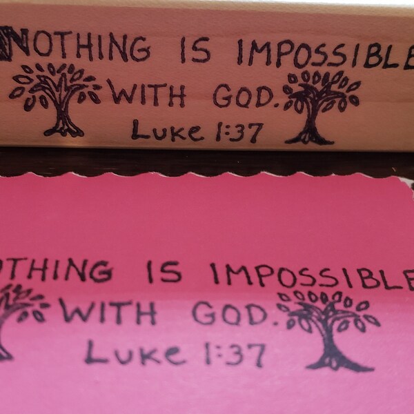 Nothing is Impossible With God Luke 1:37 Rubber Stamp - Etsy