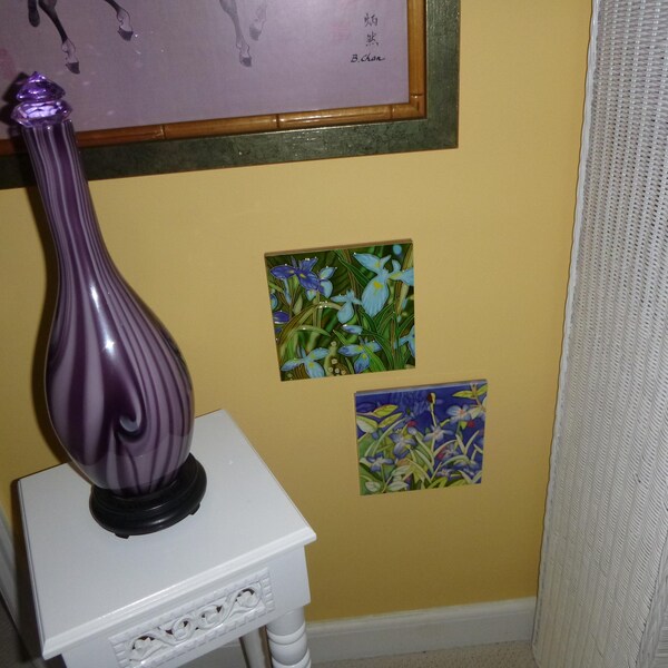 Flamingo Hand Painted Ceramic Art Tile 6x6 Inches With Optional ...