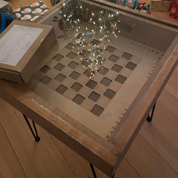 Rustic Chess and Checkers Table With Removable Glass Top - Chess and ...