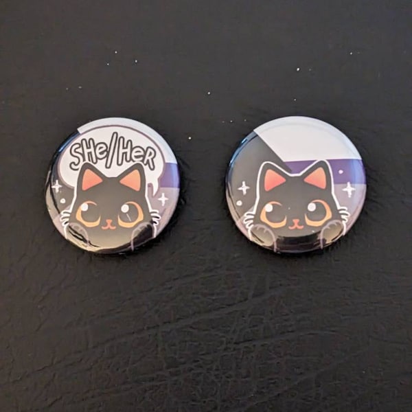 Pride Cat Flags Button Pin - LGBTQ Custom - Trans - Gay - Lesbian ...