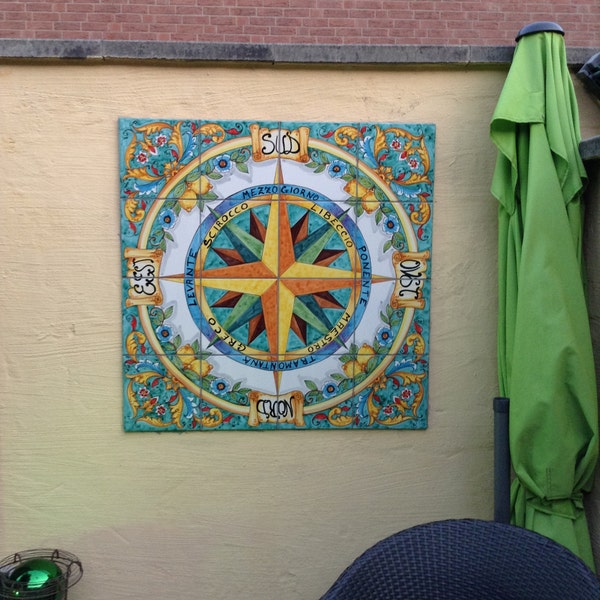 Tile Compass Rose, Art for Your Floor and Wall, Compass Decor, Compass ...