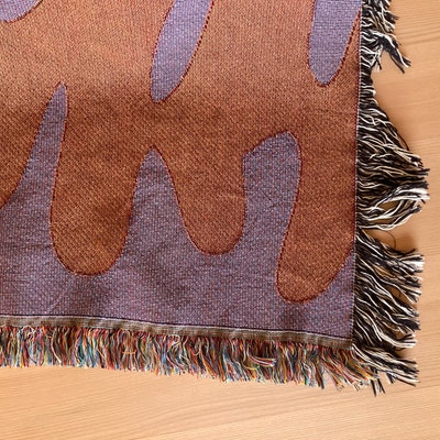 Wavy Blue and Black Checkered Rug Hand Tufted Rug Primary Backing ...
