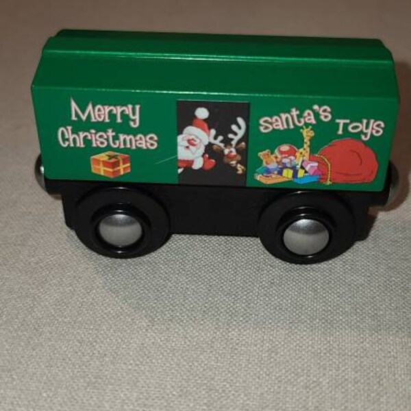 Blue Birthday Wooden Train Boxcar Compatible W/ All Magnetic Wooden ...