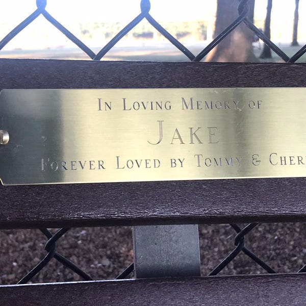 In Loving Memory Park Bench Memorial Plaque Brass Custom Engraved ...