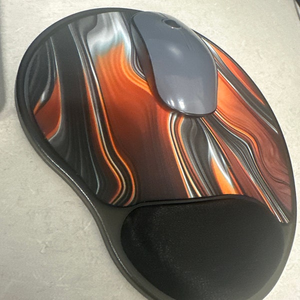 Monochrome Gray Abstract Desk Mat, Geometric Gradient Office Desk Pad ...