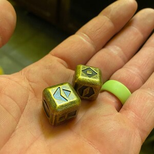 Gold Sabacc Dice Solid Metal Pair of Metal Dice Star Wars - Etsy