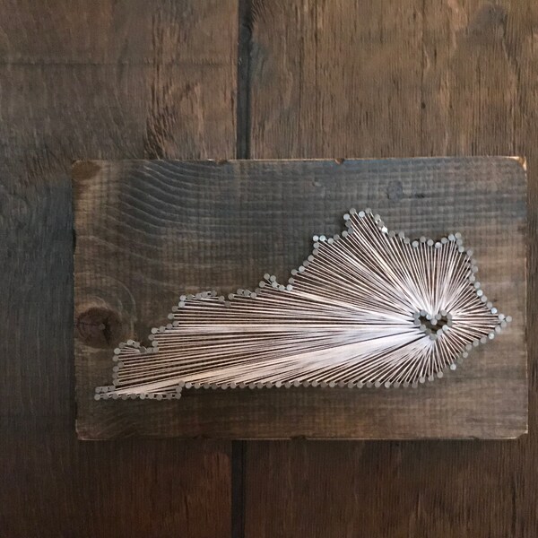 Kentucky String Art, Kentucky Decor, State String Art, Kentucky Nail ...