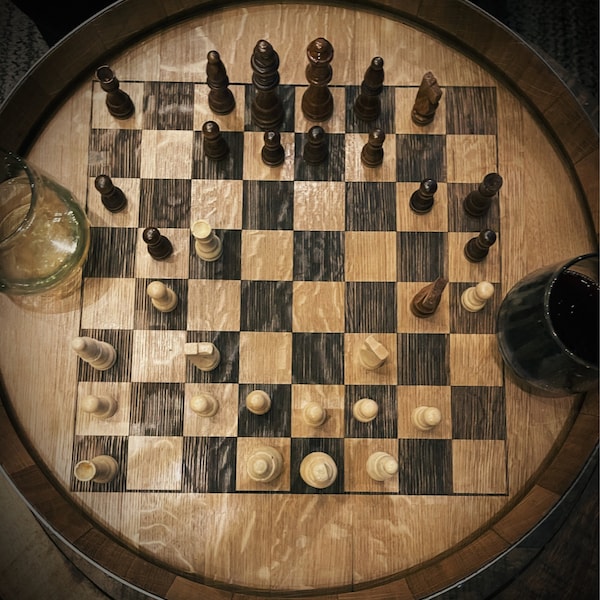 Laser Engraved Chess/checker Board Made From a Repurposed Napa Valley ...