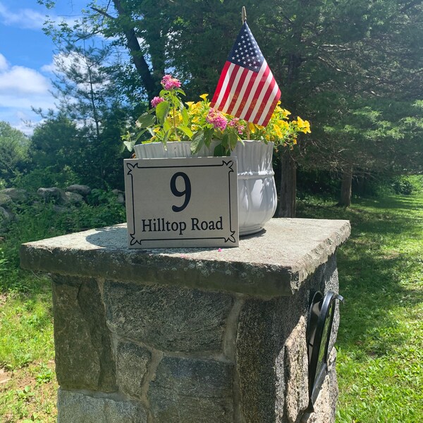 Address Stone With Fluer De Lis Border - Etsy