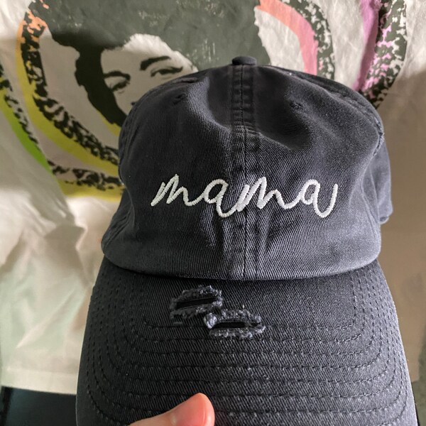 Mama Hat | Distressed Baseball Cap OR Ponytail Hat | Gifts for Mom ...