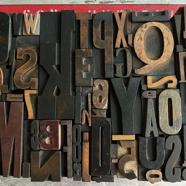 Pick Your Letters Antique WOOD TYPE, Vintage Alphabet, Printing Block ...