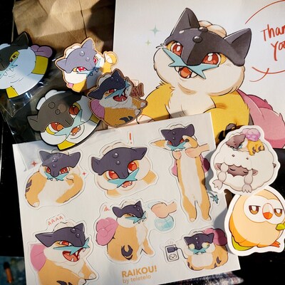 Raikou Kitty Waterproof Sticker Sheets 4.25 X 5.5 Inch Glossy - Etsy Canada
