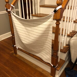 Cloth Gate Stair Barrier With Buckles / Fabric Dog Gate, Fabric Panel ...