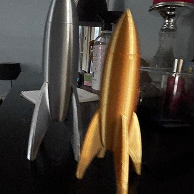 Rocket Ship Container, Retro Rocket Ship With Lid and Storage, Rocket ...