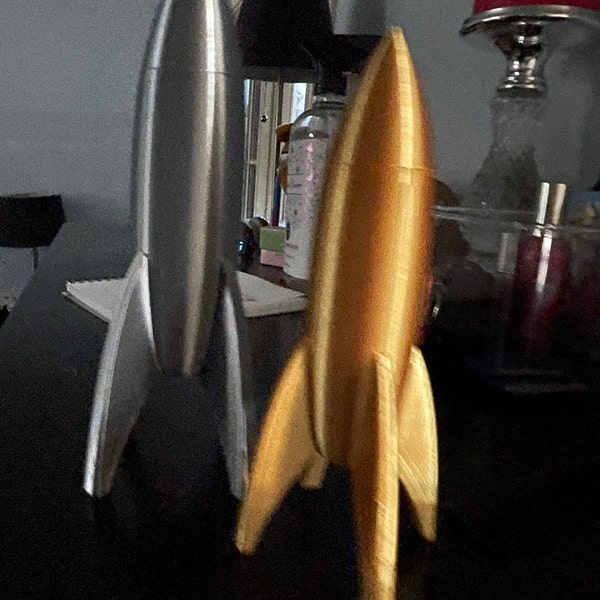 Rocket Ship Container, Retro Rocket Ship With Lid and Storage, Rocket ...