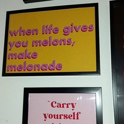 Yellow Bold Custom Quote Personalised Print Bespoke Custom Quote Text ...