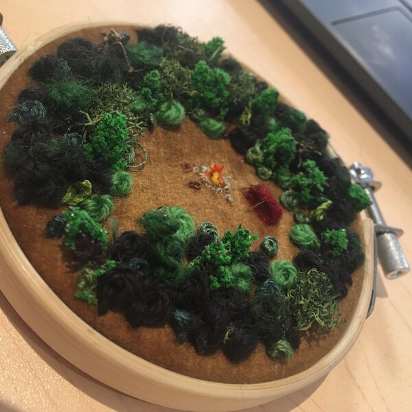 Aerial View Embroidery Lakes Waterfall Birds Eye View Gift Blue Green ...