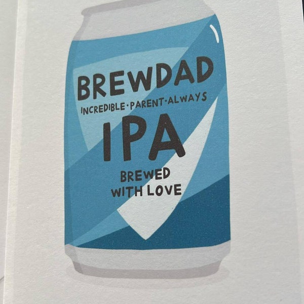 Brewdad Card, Funny Father's Day Card, IPA Card, Pale Ale Card, Beer ...