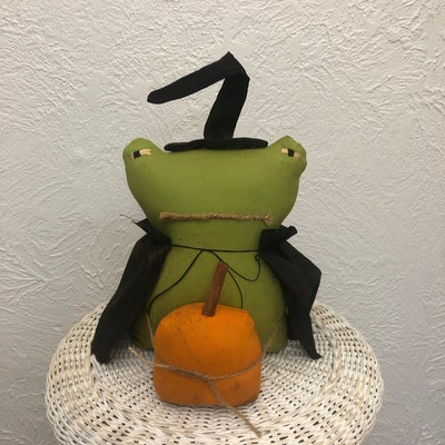 Frog Witch Epattern...primitive Country Halloween Cloth Doll Craft ...