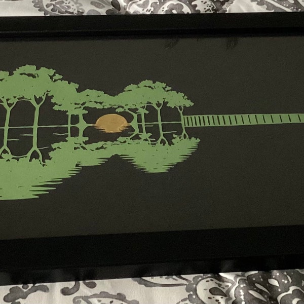 Guitar Trees Reflection on Water Svg, Guitar Svg Svg, Svg, Png, Cricut ...
