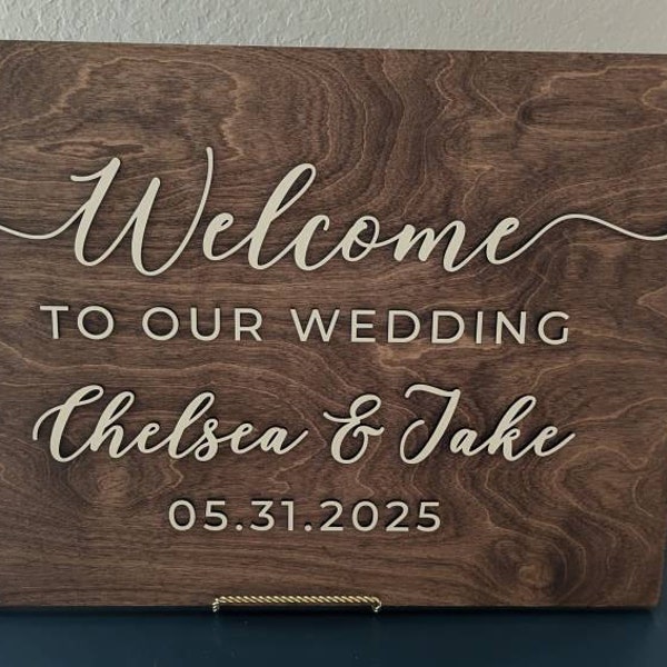 3D Wedding Welcome Sign Custom Wood Wedding Sign Welcome to Our Forever ...
