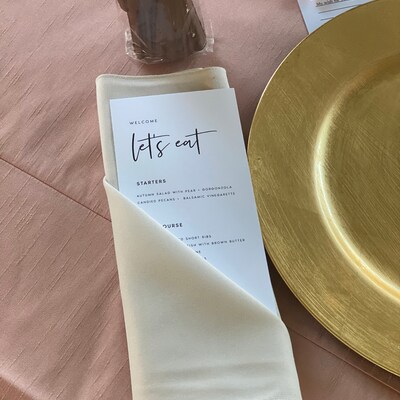 Modern Wedding Menu Template Minimalist Wedding Dinner Menu - Etsy