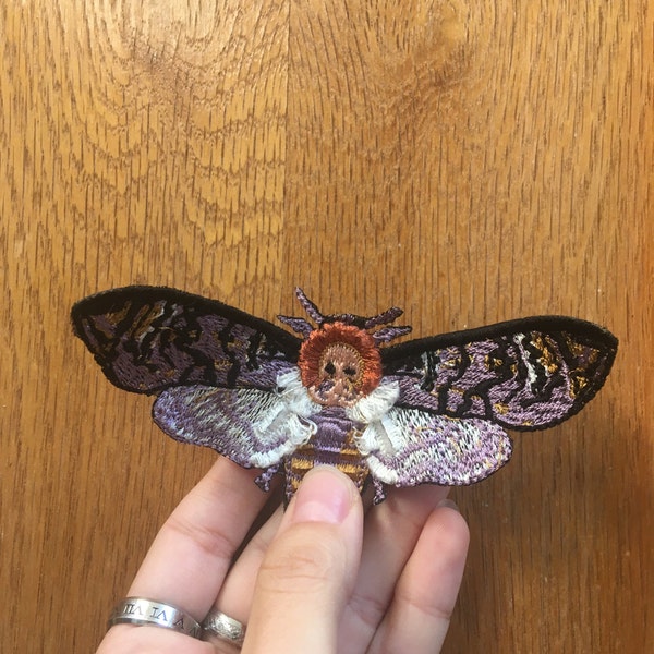 Moks58(p) Deathhead Moth - Insect Embroidered Patch Hawkmoth - Etsy