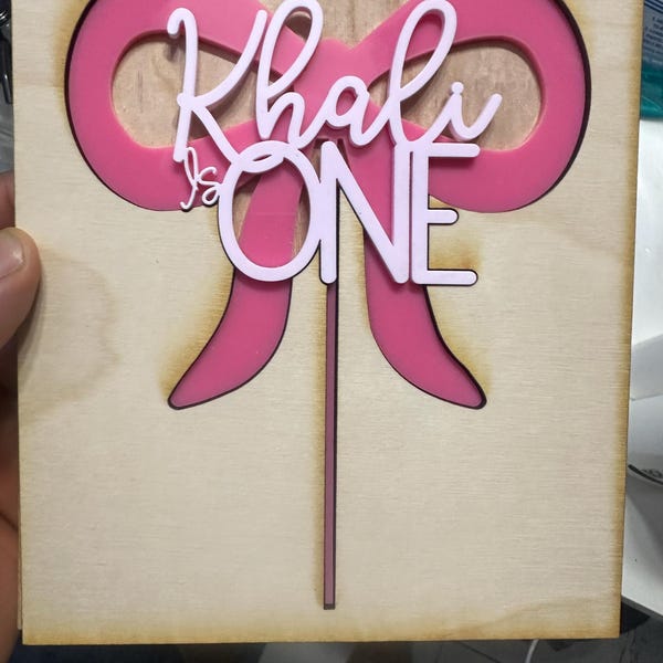 Bow Cake Topper | Pink Bow Coquette Cake Topper • ONE TWO THREE Cake ...