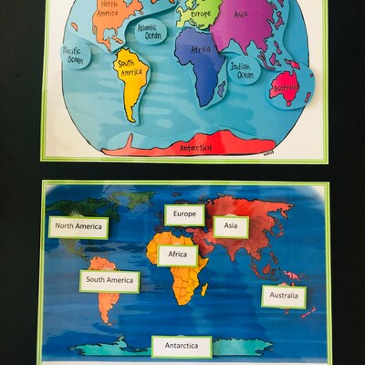 Printable Continent and Oceans Matching Game PDF - Etsy