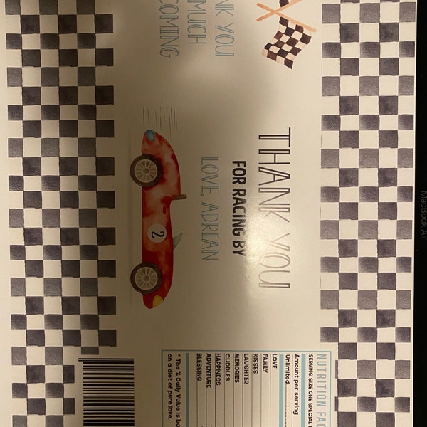 Editable Two Fast Bag Label Template Racecar Party Labels to Print on ...