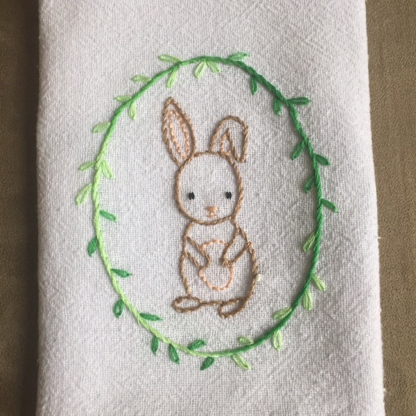 Little Bunny, Hand Embroidery PDF Pattern - Instant Digital Download ...