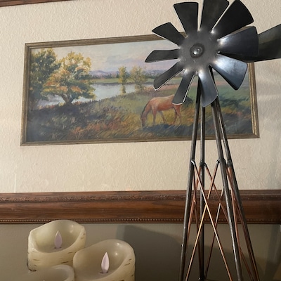 Metal Windmill Tower Set-handmade Free Standing Windmill Towers-rustic ...