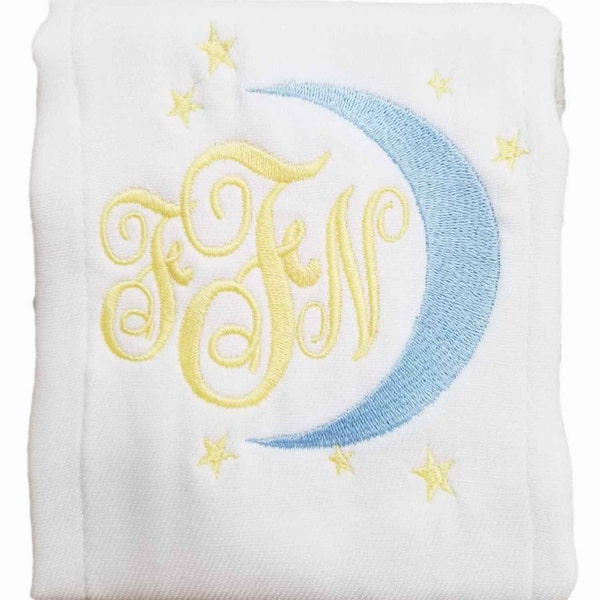 Moon & Stars Font Frame Monogram Embroidery Design - Font Not Included ...