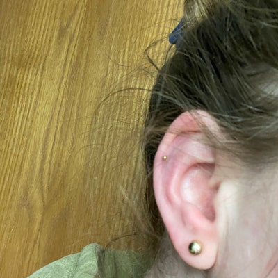 Gold Triple Forward Helix, 16g, 2mm 3mm 4mm Balls, Labret Studs, 6mm ...