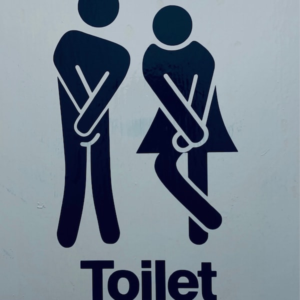 Funny Toilet Door Sign Sticker - Vinyl Decal Restroom Bathroom - Etsy ...
