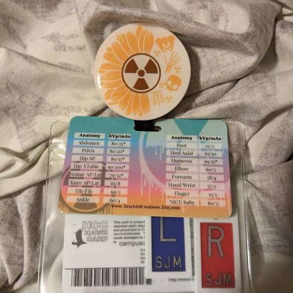 Radiology Sunflower Badge Reel, Rad Tech, Radiologic Technologist ...